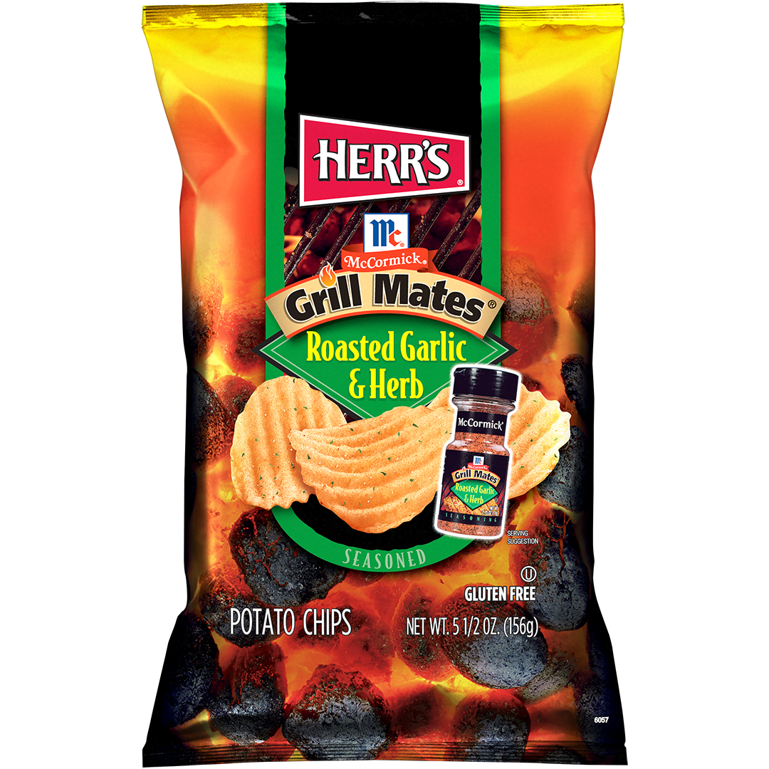 Grill Mates® Roasted Garlic & Herb Potato Chips – Herr's