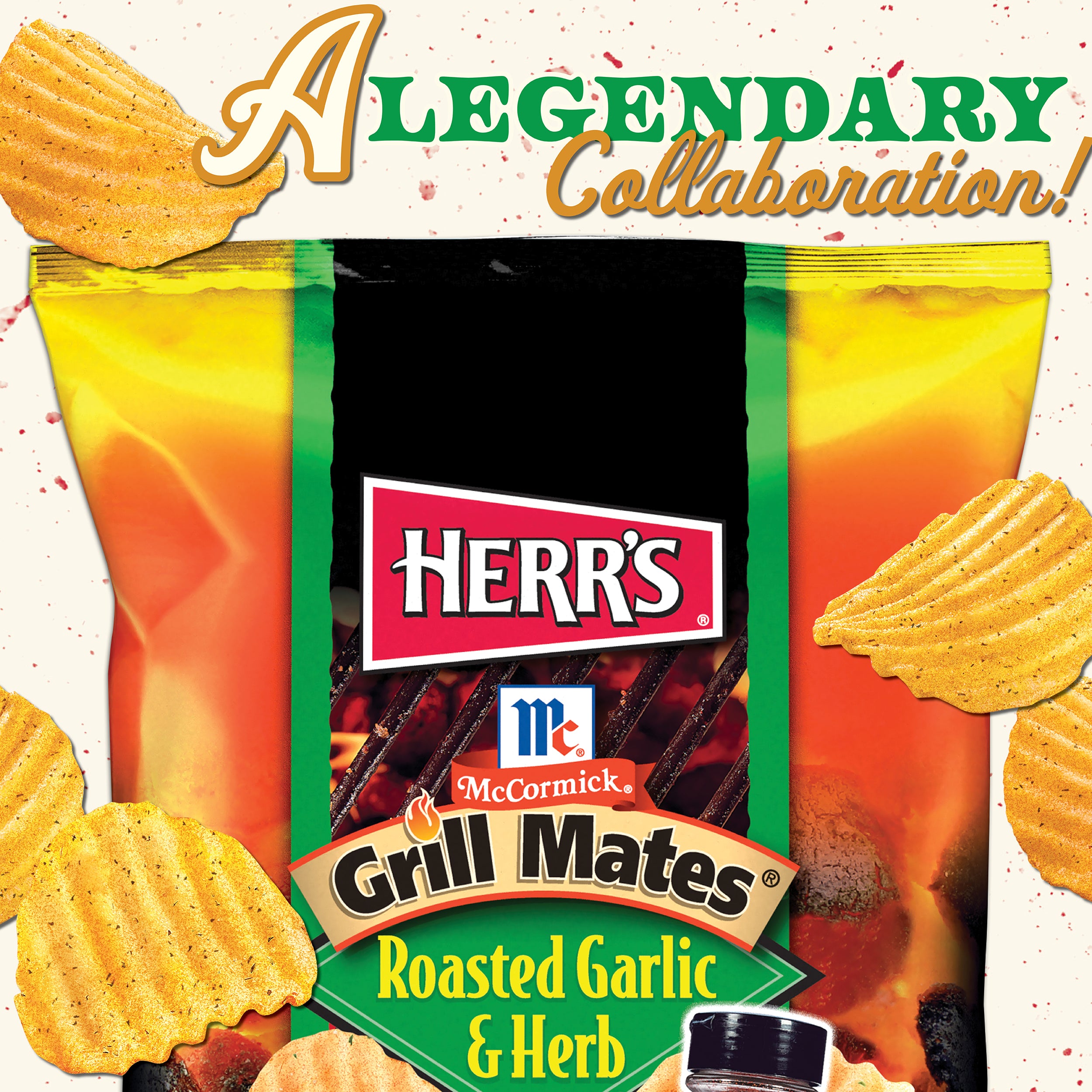 Grill Mates® Roasted Garlic & Herb Potato Chips – Herr's
