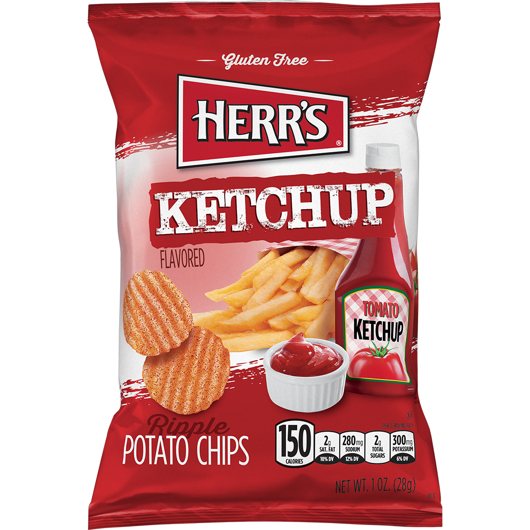 Ketchup Ripple Potato Chips – Herr's