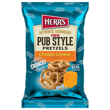 Cheddar Cheese Seasoned Mini Pub Style Pretzels – Herr's