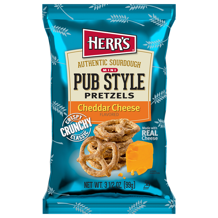 Cheddar Cheese Seasoned Mini Pub Style Pretzels – Herr's