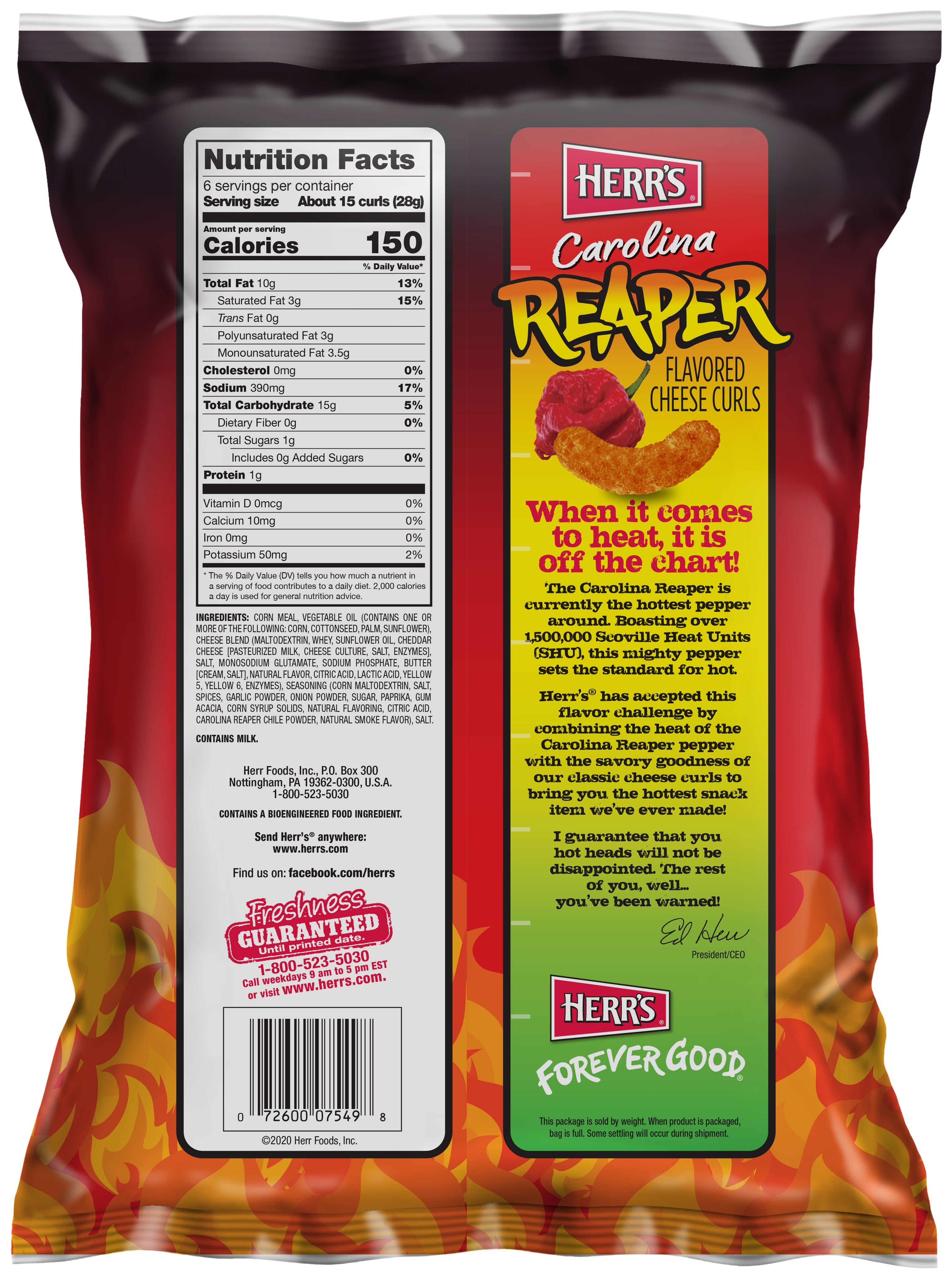 Carolina Reaper Cheese Curls – Herr's