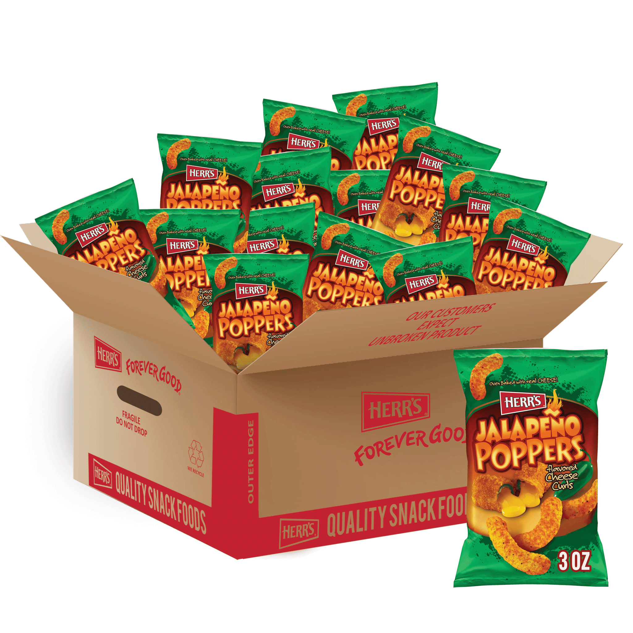 Jalapeno Poppers Flavored Cheese Curls – Herr's